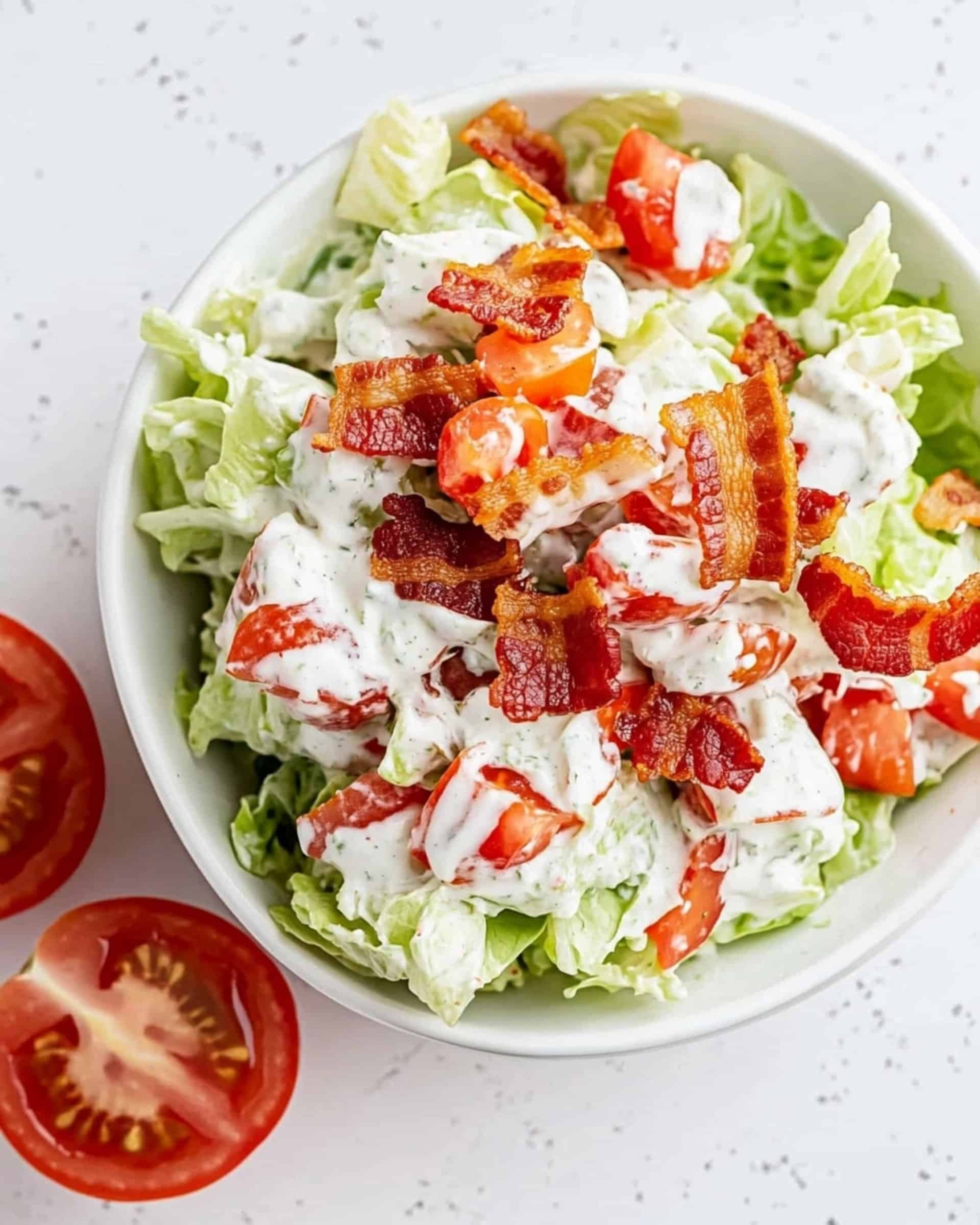 5 Ingredient BLT Salad (Breadless!) Recipe - LazyDayRecipes