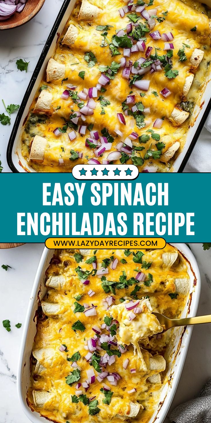 Spinach Enchiladas Recipe - LazyDayRecipes