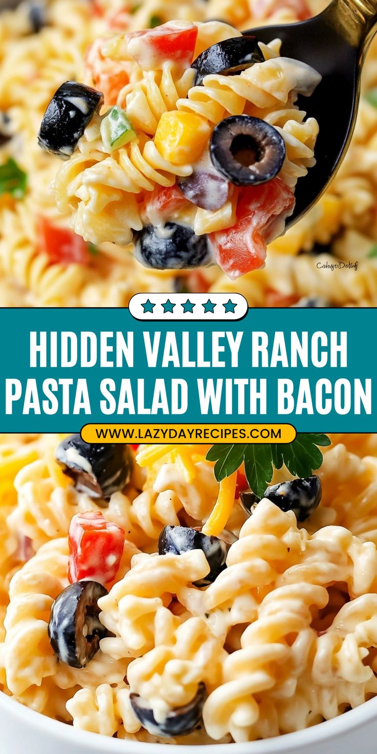 Hidden Valley Ranch Pasta Salad Recipe - LazyDayRecipes