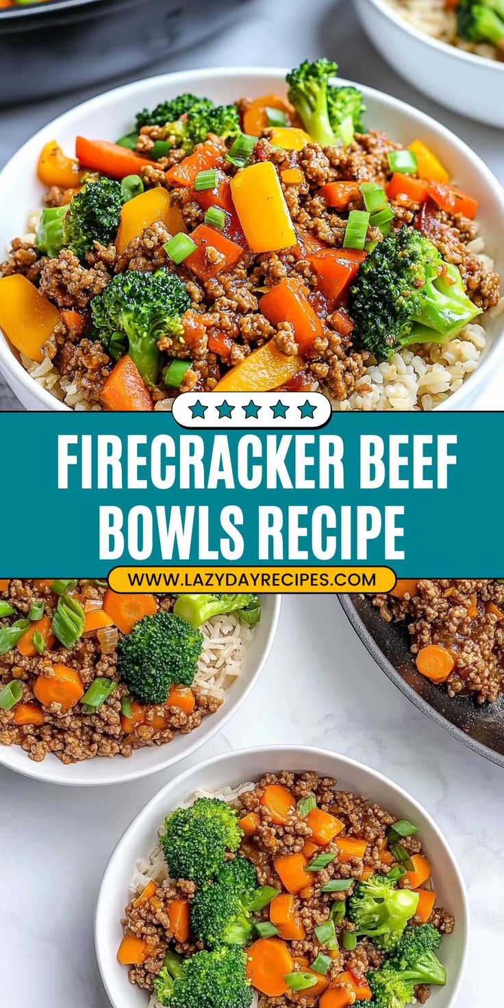Firecracker Beef Bowls Recipe - LazyDayRecipes