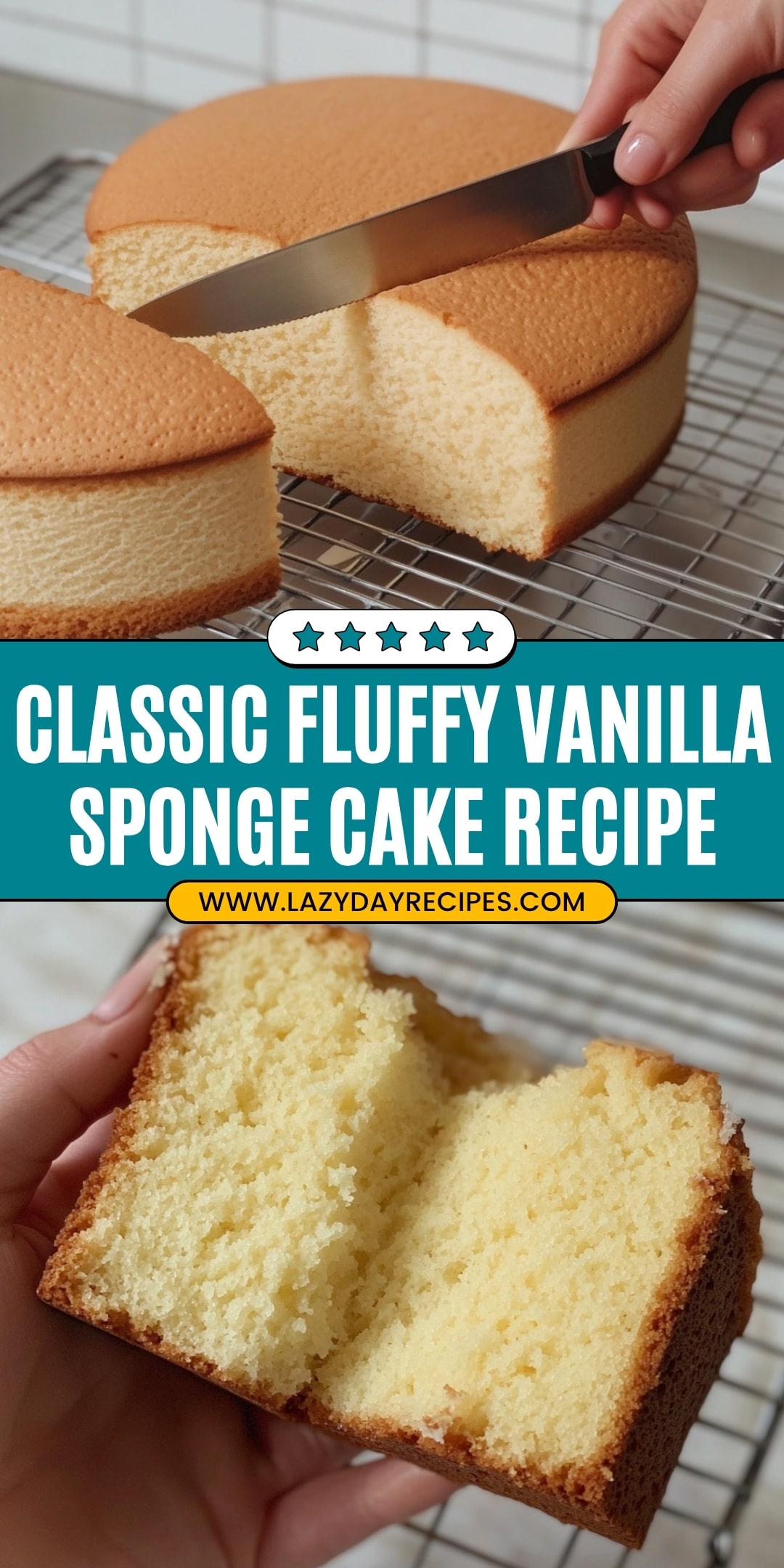 Fluffy Vanilla Sponge Cake Recipe - Light and Airy Delight