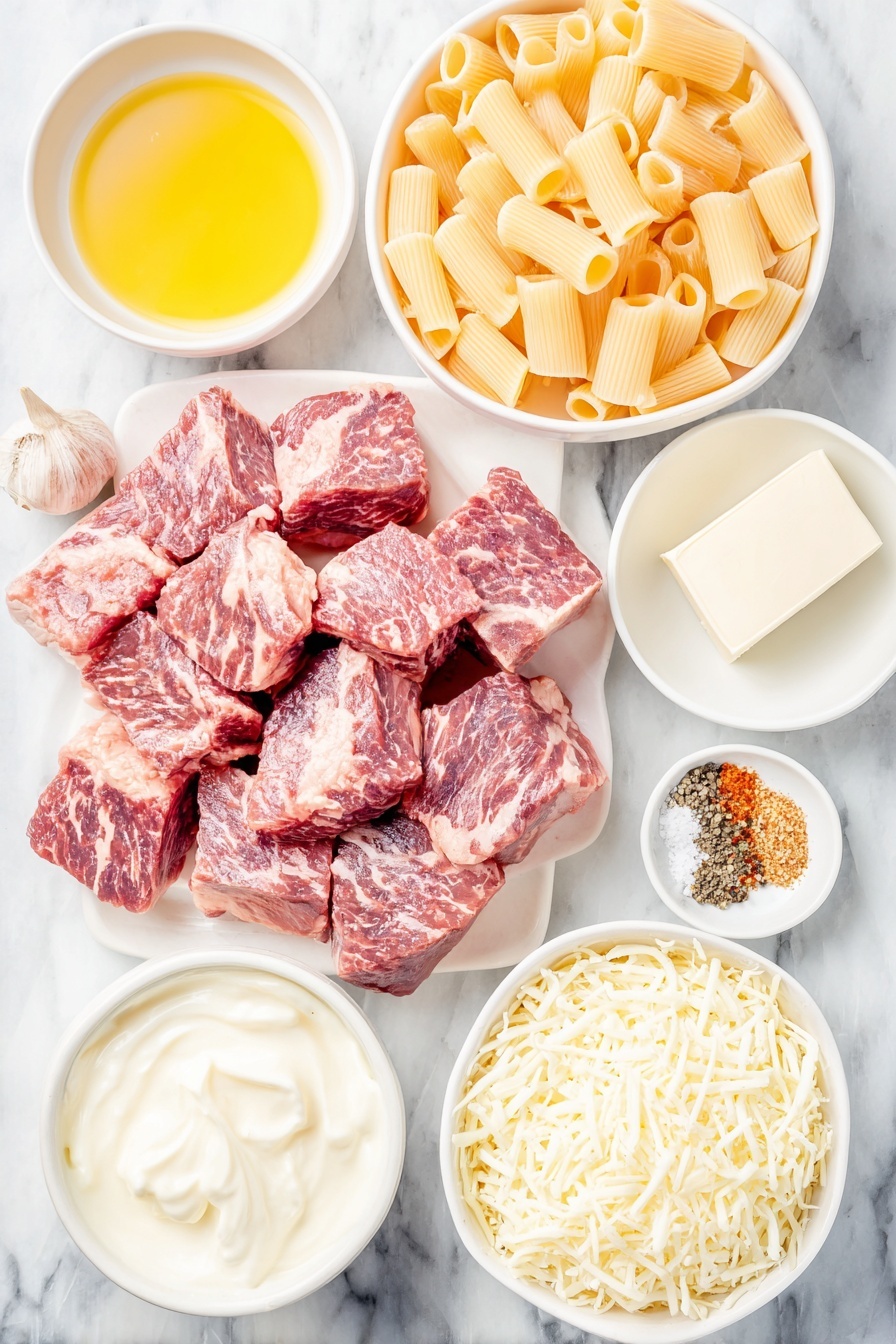 Cajun Steak Tips with Cheesy Rigatoni - Flavorful & Quick Dinner